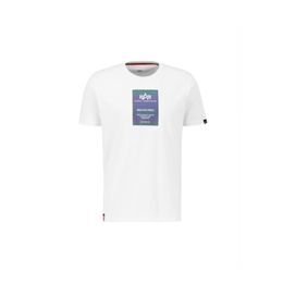 Alpha Industries T-Shirt »Rainbow Reflective Label T-Shirt« white XL XL Single Jersey Stoff