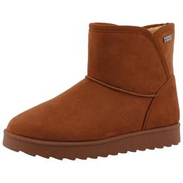 Tom Tailor Winterboots, Plateau, Schlupfschuh, Ankleboots mit Ziernähte cognac 41 41 Winterlicher Schlupfboots mit Logo-Emblem
