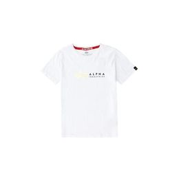 Alpha Industries T-Shirt »Alpha Label T Foil Print Kids« white 16 16 RBF Nackenband innen