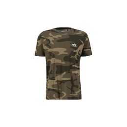 Alpha Industries T-Shirt »Backprint T-Shirt Camo« olive camo M M Single Jersey Stoff