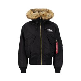 Alpha Industries Winterjacke »45/P Hooded« black S S Flight Nylon Stoff