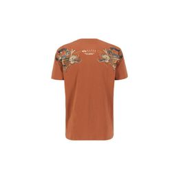 Alpha Industries T-Shirt »Dragon EMB T-Shirt« hazel brown S S Rib Bündchen am Hals