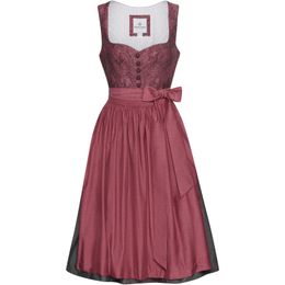 Hammerschmid Midi Jacquard-Dirndl Rothsee Pink/Bordeaux/Gr&uuml;n (Gr&ouml;&szlig;e: 38)