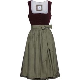 Hammerschmid Midi Dirndl Pillersee Bordeaux/Gr&uuml;n (Gr&ouml;&szlig;e: 40)