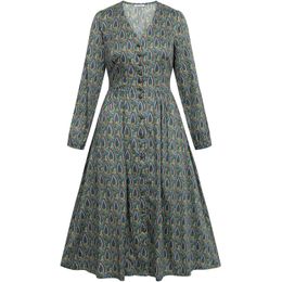 FELICITAS Midikleid Karlinda Saphir/Bedruckt (Gr&ouml;&szlig;e: M)