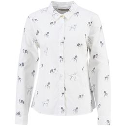 Barbour Bluse Brambles Dog Print/Wei&szlig; mit Hundemotiven (Gr&ouml;&szlig;e: 8)