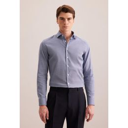 Businesshemd Seidensticker "Schwarze Rose", Herren, Gr. S (38), normale &Auml;rmell&auml;ngen, dunkelblau, 100% Baumwolle, bedruckt, skinny fit, 2-Knopf-Manschette, Hemden, X-Slim 1/1 Kentkragen Druck
