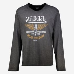 Von Dutch Dunkelgraues langärmliges Oberteil mit Logo