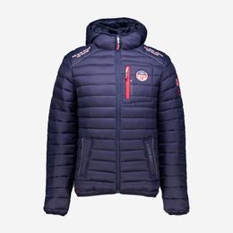 Geographical Norway Dunkelblaue wattierte Bravick Steppjacke mit Kapuze