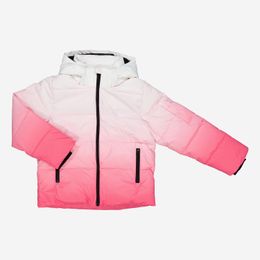 name it Weiß-pinke Skijacke mit abnehmbarer Kapuze