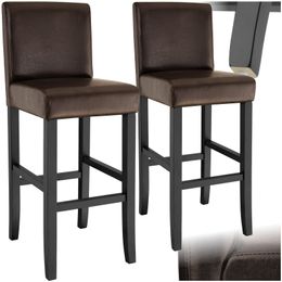 TecTake&reg; Barhocker, gepolstert mit R&uuml;ckenlehne, Stuhlbeine aus Massivholz, Sitzh&ouml;he 76 cm