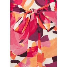Vivance Damen Midikleid, rot-lila-pink bedruckt, Gr&ouml;&szlig;e 40