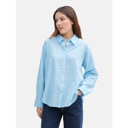 Tom Tailor Denim Bluse Damen Gr&ouml;&szlig;e S hellblau / wei&szlig;