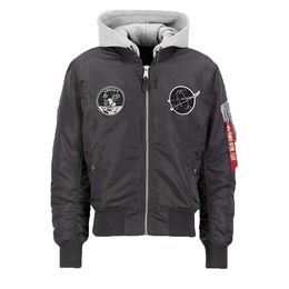 Alpha Industries Übergangsjacke 'MA-1 VF Hood Dark Side' Herren Größe L grau