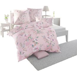 Biberna unisex Bettwäsche altrosé-bedruckt Größe 40x80/135x200 cm