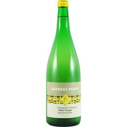 Weingut Andreas Braun M&uuml;ller-Thurgau 1,0 L / Rivaner 2025 Trocken - Dettelbacher Honigberg Franken &ndash; Wei&szlig;wein Kabinett