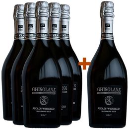 Ghisolana 5+1 Paket Asolo Prosecco Superiore Glera Brut - Venetien &ndash; Probierpaket DOCG