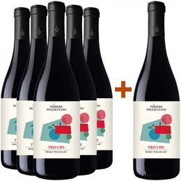 Podere Pellicciano 5+1 Paket Tricche Rosso Toscana Cuv&eacute;e 2021 Trocken - Toskana &ndash; Probierpaket IGP