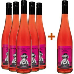 Winzer der Rheinhessischen Schweiz eG 5+1 Paket Ros&eacute; "W&ouml;llsteiner &Auml;ffchen" Dornfelder 2023 Lieblich - Rheinhessen &ndash; Probierpaket Qualit&auml;tswein