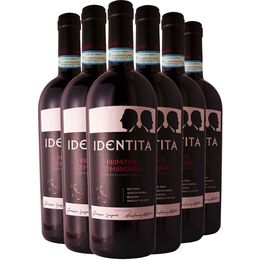 SG Vini Cantina Box Identità di Manduria + 2 Biglietti Visita in Primitivo 2019 Trocken - Apulien – Probierpaket DOC