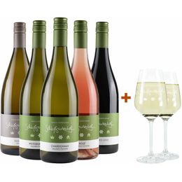Weingut Schlossgartenhof Weingut Schloßgartenhof Probier-Paket "Weinprobe muss nicht trocken sein" + 2er Set Schott Zwiesel Gläser Feinherb - Rheinhessen – Probierpaket Quali