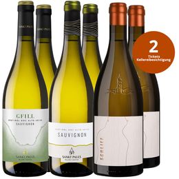SANKT PAULS Kellerei – Cantina Sauvignon Verkostungsbox + 1 Ticket zur Kellerführung Blanc Trocken - Südtirol Probierpaket DOC