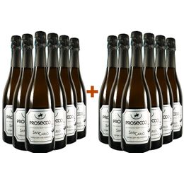 San Carlo Vini 6+6 Paket Millesimato Prosecco Glera Extra Trocken - Friaul &ndash; Probierpaket DOC