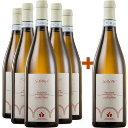 Bogge Wine 5+1 Paket Sanv&agrave; Piemonte Chardonnay 2023 Trocken - Piemont &ndash; Probierpaket DOC