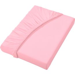 w&auml;schepur unisex Spannbetttuch ros&eacute;, Gr&ouml;&szlig;e 2 St. 90x190 - 100x200 cm