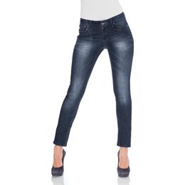 Heine Witt Damen Röhrenjeans mit Bauchweg-Effekt, blue denim, Größe 48