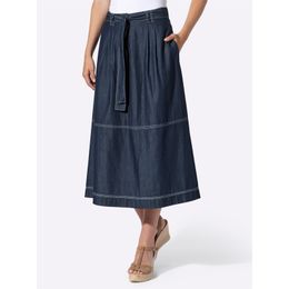 Heine Damen Jeansrock, Blau, Gr. 42, Lange R&ouml;cke, 100% Baumwolle