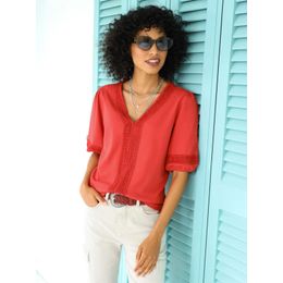 Heine Damen Shirt, Rot, Gr. 40, T-Shirts, 100% Baumwolle