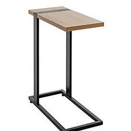 HAKU Beistelltisch, Stahlrohr pulverbeschichtet, Ablage Spanplatte, B 240 x T 490 x H 640 mm, Eiche/schwarz