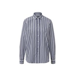 Tchibo - Gestreifte Popeline-Bluse - Damen - Gr. 44 - dunkelblau/gestreift