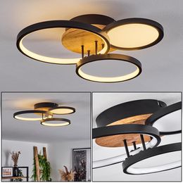 hofstein Avelal Deckenleuchte LED Braun, Holzoptik, Schwarz, 1-flammig