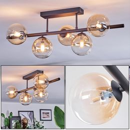 hofstein Chehalis Deckenleuchte Glas 12 cm Bernsteinfarben, Klar, 5-flammig