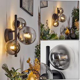 hofstein Chehalis Wandleuchte Schwarz, 3-flammig