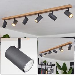 hofstein Javel Deckenleuchte Braun, Grau, Holzoptik, 6-flammig