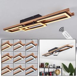 hofstein Ayajasco Deckenleuchte LED Braun, Holzoptik, Schwarz, 1-flammig