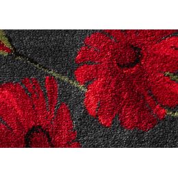 Grund unisex Badgarnitur anthrazit-rot Gr&ouml;&szlig;e 50x80 cm - halbrund