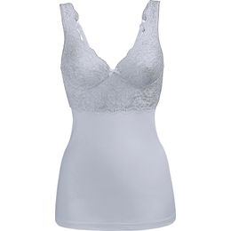 wäschepur Damen BH-Hemd mit 2-geteilten Cups silbergrau Größe 40