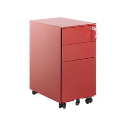 Beliani Büroschränke BOLSENA II in Rot - (W) 30 x (H) 60 x (L) 50 cm | Gr.: onesize