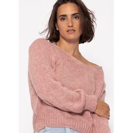SASSYCLASSY Pullover mit V-Ausschnitt in Altrosa | Gr.: S