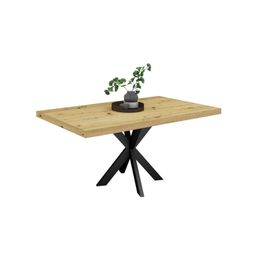 58 aufm Kessel ESSTISCH Elgin 1 175x80x100 Metall+Holzwerkstoff Schwarz/Wotan Eiche | Gr.: onesize