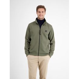 Sweatjacke Lerros "Lerros Herren Sweatjacke in sportiver Struktur", Herren, Gr. 3XL, grün (nordic olive), 83% Baumwolle, 16% Polyester, 1% El, Sweatjacken