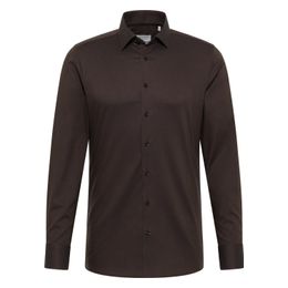 Langarmhemd Eterna "SLIM FIT", Herren, Gr. 38, Normalgrößen, braun, 100% Baumwolle, schmal, Manschette, Hemden, NON IRON (bügelfrei)