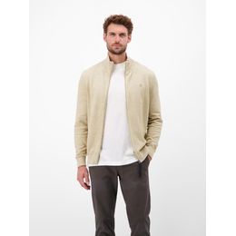 Strickjacke Lerros "Lerros Melange-Strickjacke für Herren", Herren, Gr. L, tender beige melange, 100% Baumwolle, Strickjacken