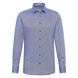 Langarmhemd Eterna "SLIM FIT", Herren, Gr. 46, Normalgrößen, blau (navy), 100% Baumwolle, schmal, Manschette, Hemden, NON IRON (bügelfrei)
