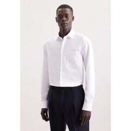 Businesshemd Seidensticker "Schwarze Rose", Herren, Gr. normale Ärmellängen, weiß, 100% Baumwolle, unifarben, regular fit, 2-Knopf-Manschette, Hemden, Regular 1/1 Kentkragen Uni