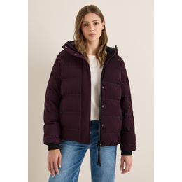Steppjacke Cecil, Damen, Gr. XL (44), schwarz plum, Stoff, Obermaterial: 100% Polyester; Futter: 100% Polyester; F&uuml;llung: 100% Polyester, unifarben, normal normal, ohne Ausschnitt, B&uuml;ndchen, Jacken Steppjacke, mit moderner Steppung
